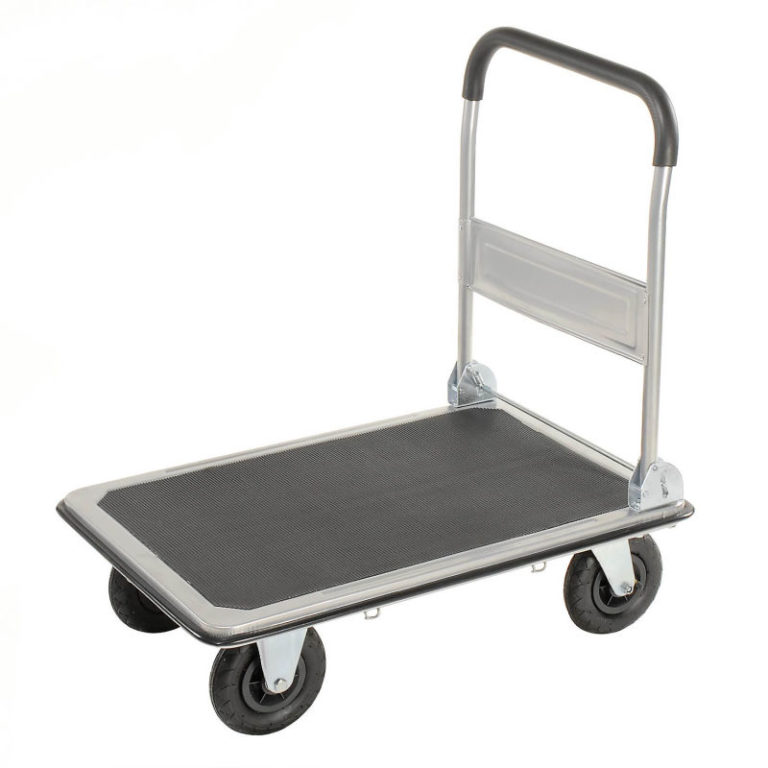 Folding Platform Truck with 35 x 23 Solid Steel Deck 8" Pneumatic ...