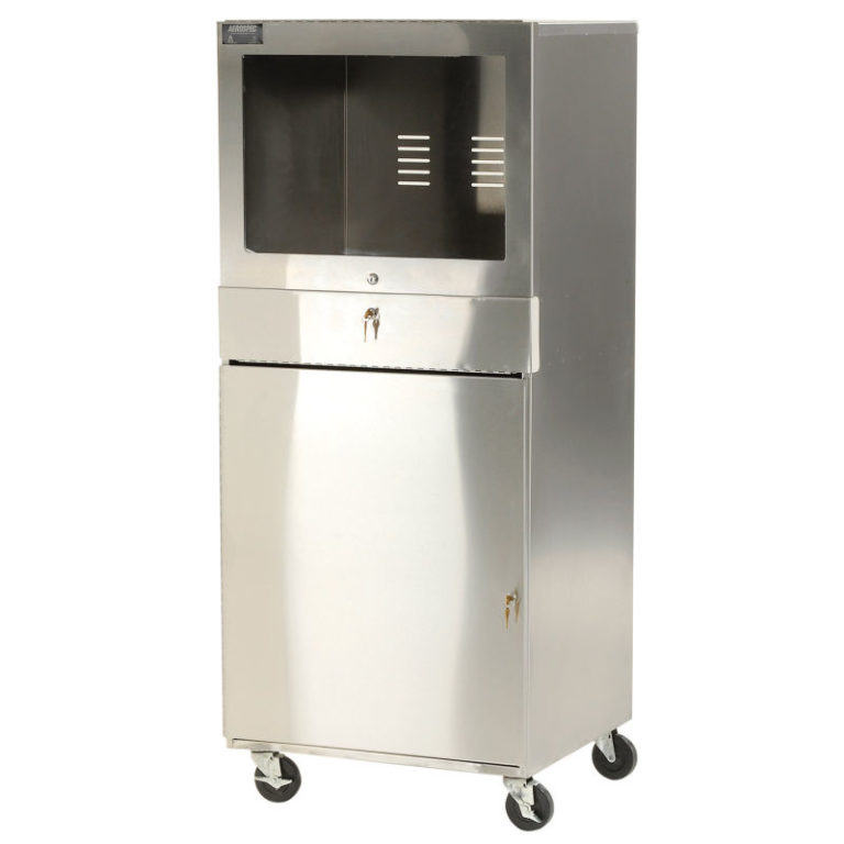 AERO Manufacturing Stainless Steel Mobile Computer Cabinet | ErgoSpec