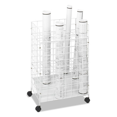 Wire Roll Files, 24 Compartments, 21w x 14.25d x 31.75h, White | ErgoSpec