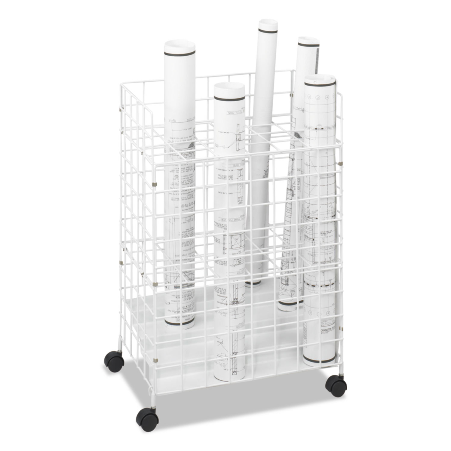 Wire Roll Files, 24 Compartments, 21w x 14.25d x 31.75h, White | ErgoSpec