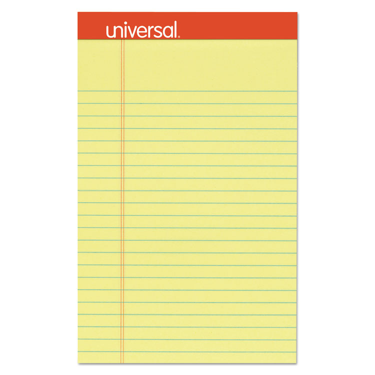Perforated Ruled Writing Pads, Narrow Rule, 5 x 8, Canary, 50 Sheets ...