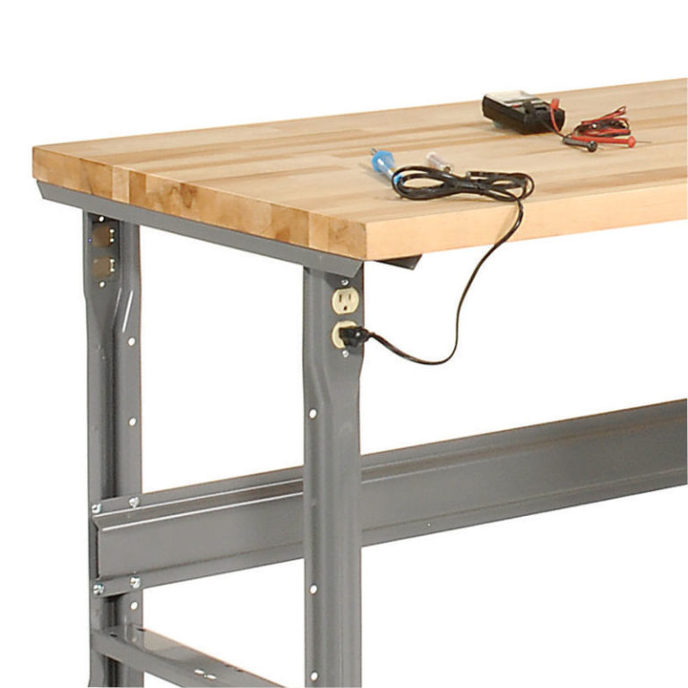 48"W x 30"D Mobile Fixed Height C-Channel Flared Leg Workbench - Maple ...